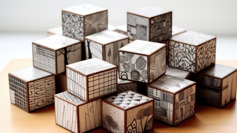 Creative hand-drawn box stock illustration. Illustration of intricate ...