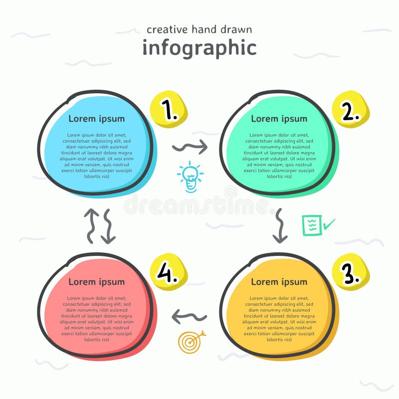 Creative Hand Drawn Infographic with Icon Stock Vector - Illustration ...