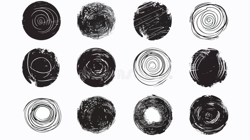 Creative Hand Drawn Scribble Circles Set for Graphic Design Projects ...