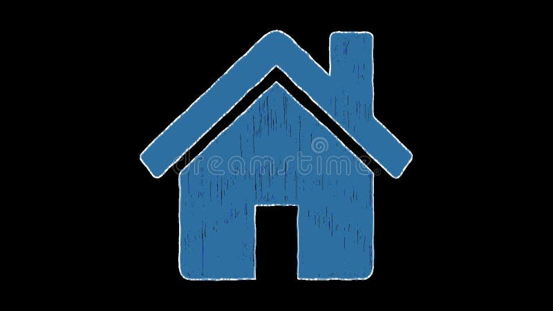 Hand Drawn Animated Home Icon in Green Screen Stock Footage - Video of ...