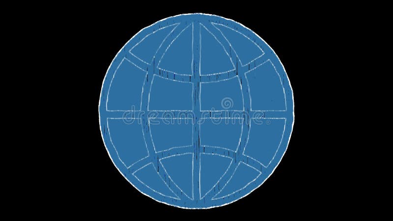 Hand Drawn Animated Internet Globe Icon in Green Screen Stock Footage ...