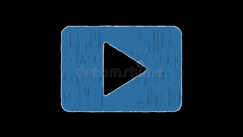 Hand Drawn Animated Video Play Button Icon in Green Screen Stock ...