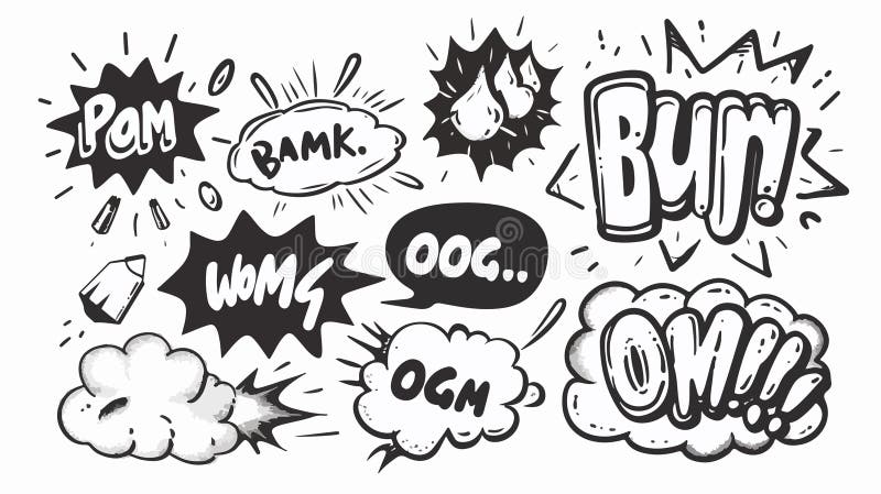 Creative Hand-Drawn Speech Bubbles with Positive Words for Design ...