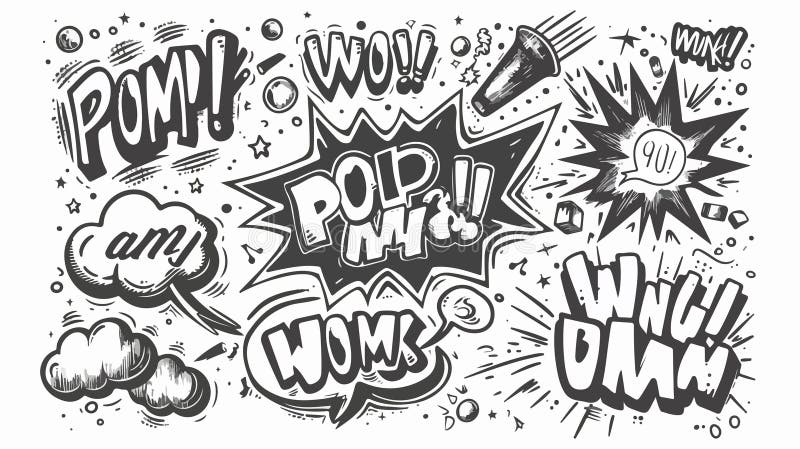 Creative Hand-Drawn Speech Bubbles with Positive Words for Design ...