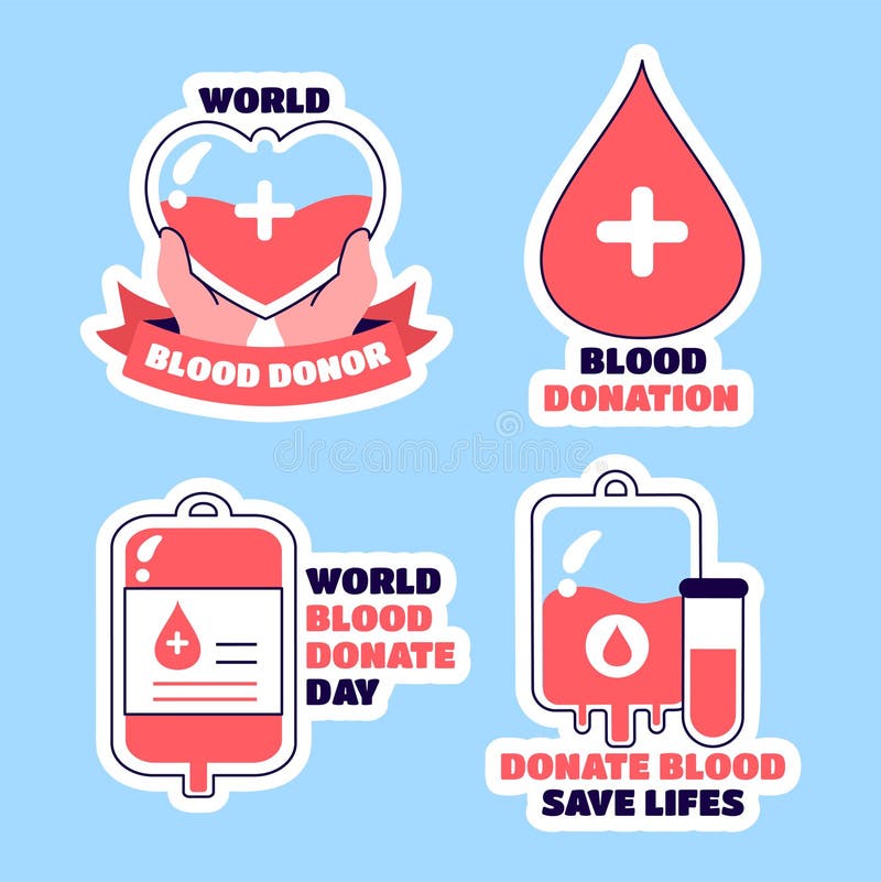 Creative Hand-Drawn Template for Blood Donation Awareness Label Stock ...