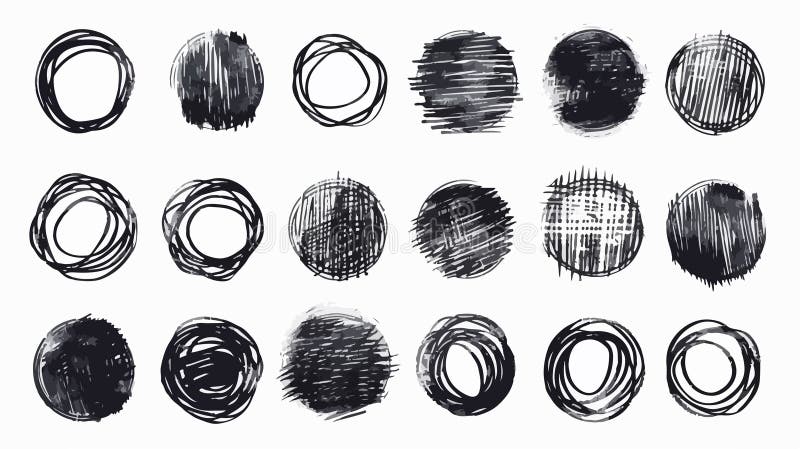 Creative Hand-Drawn Vector Scribble Circles Set for Artistic Designs ...