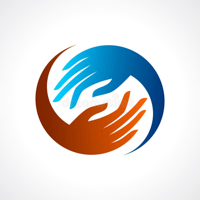 Creative Hand Icon, Arrange Hand and Make Round Shape Stock Vector ...