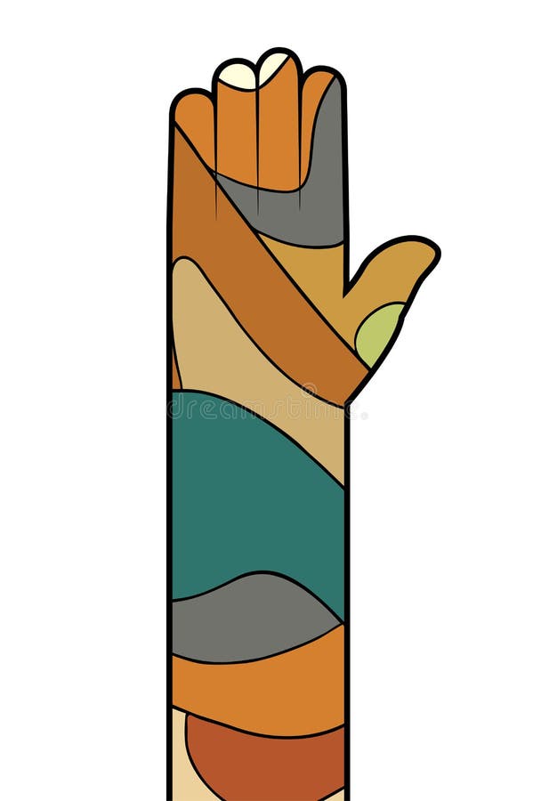 Creative hand illustration stock vector. Illustration of sign - 73243406