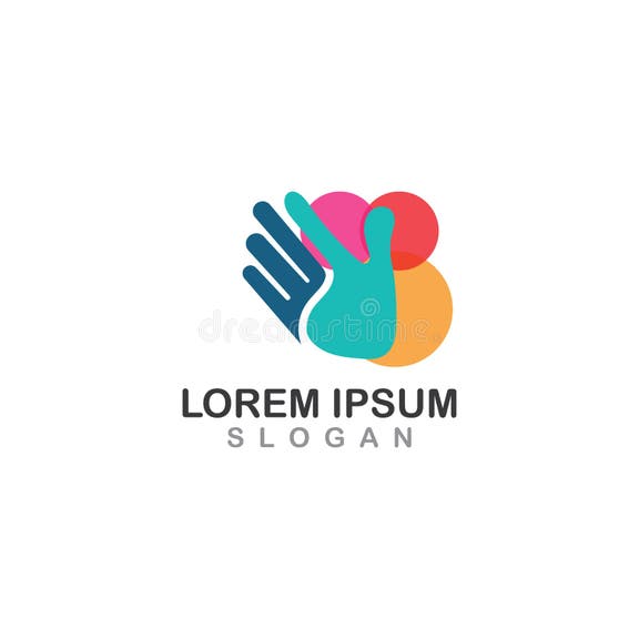 Creative Hand Logo Vector Design Template, Colorful Hand Vector ...