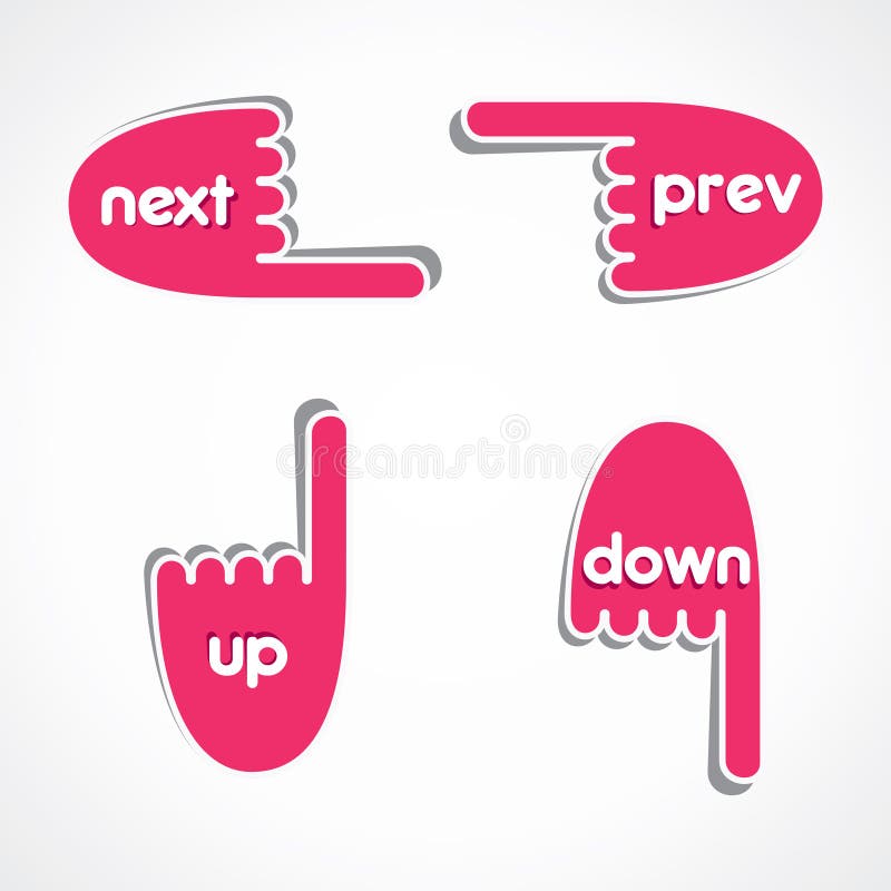 Creative Hand Prev,next, Up and Down Icon Stock Vector - Illustration ...
