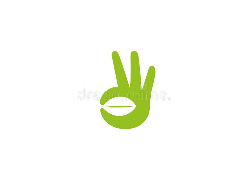 Creative Hand Sign Leaf Symbol Logo Stock Vector - Illustration of hand ...