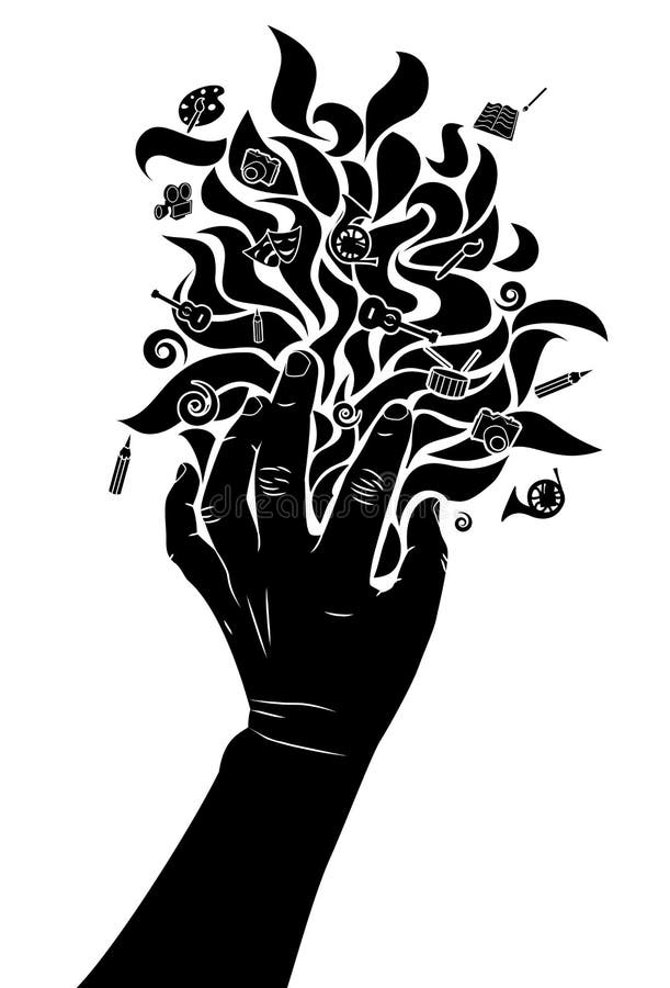 Creative hand stock vector. Illustration of hand, creative - 42103754