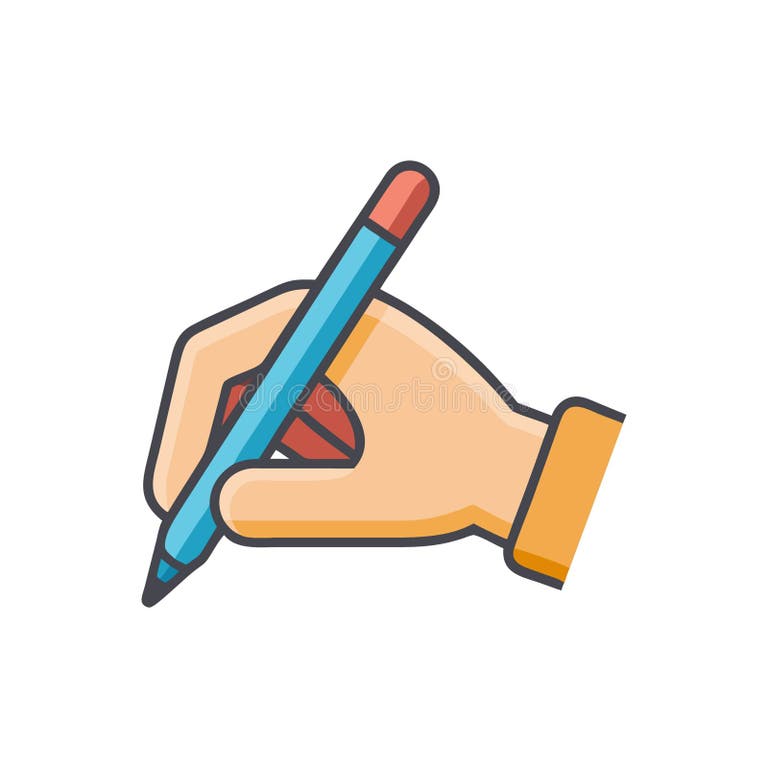 Creative Hand Writing Illustration Icon Stock Image - Illustration of ...