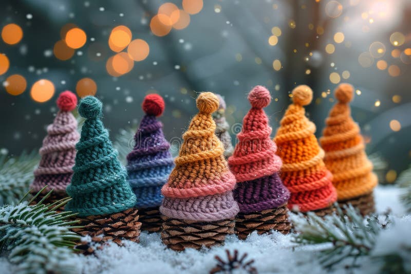Creative Handmade Christmas Trees Diy Yarn Wrapped Cone Tree Craft ...