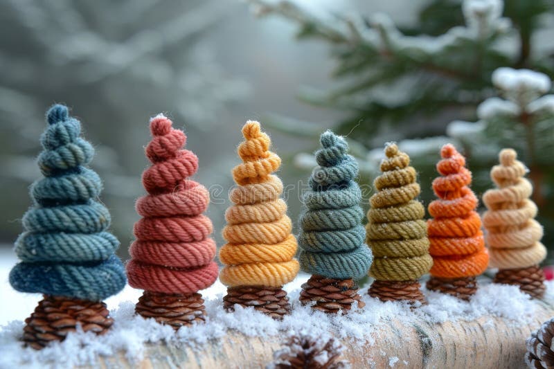 Creative Handmade Christmas Trees Diy Yarn Wrapped Cone Tree ...