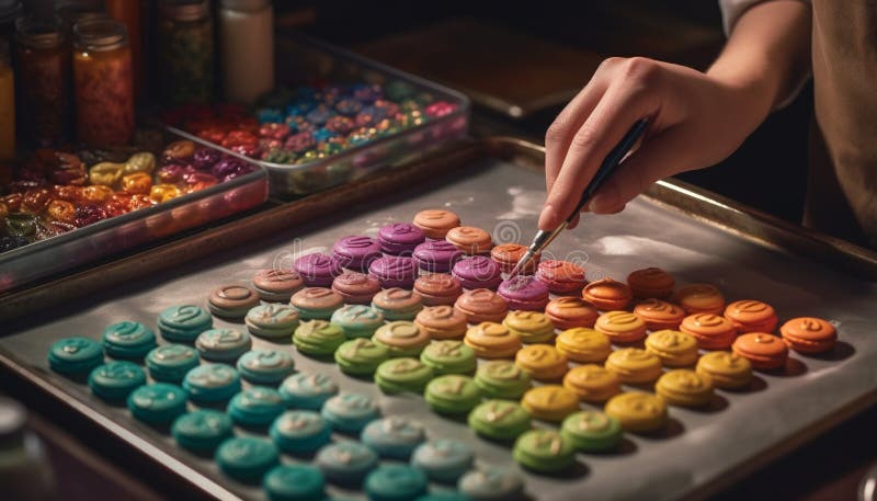 Creative Hands Craft Multi Colored Pottery Using Sweet Paint Variations ...