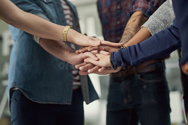 Creative, Hands and People Together in Office for Collaboration on Work ...