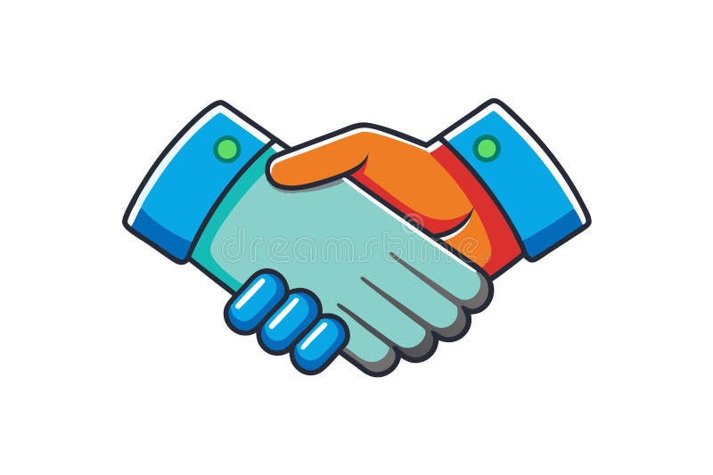 Creative Handshake Icon in Bold Colors, Ideal for Concepts Like Trust ...