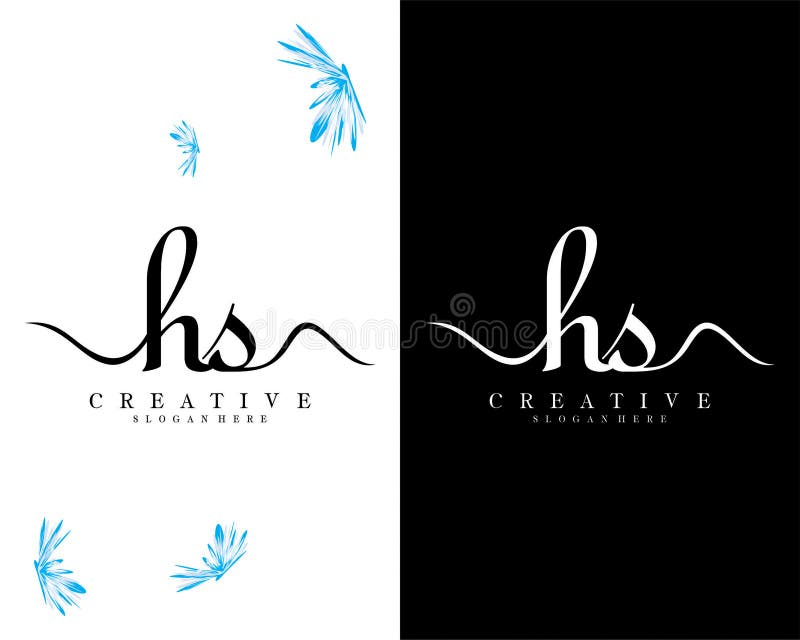 Creative Handwriting Hs, Sh Letter Logo Design Vector Stock Vector ...