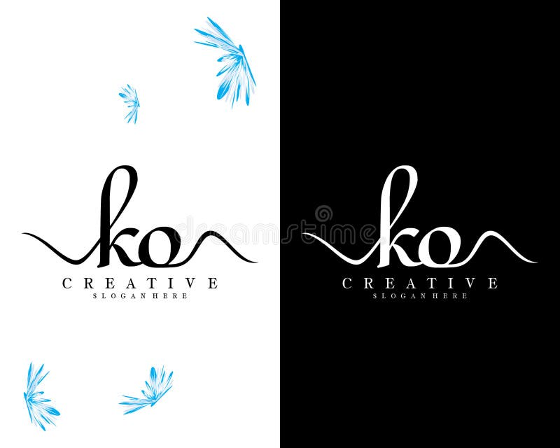 Creative Handwriting Ko, Ok Letter Logo Design Template Vector Stock ...