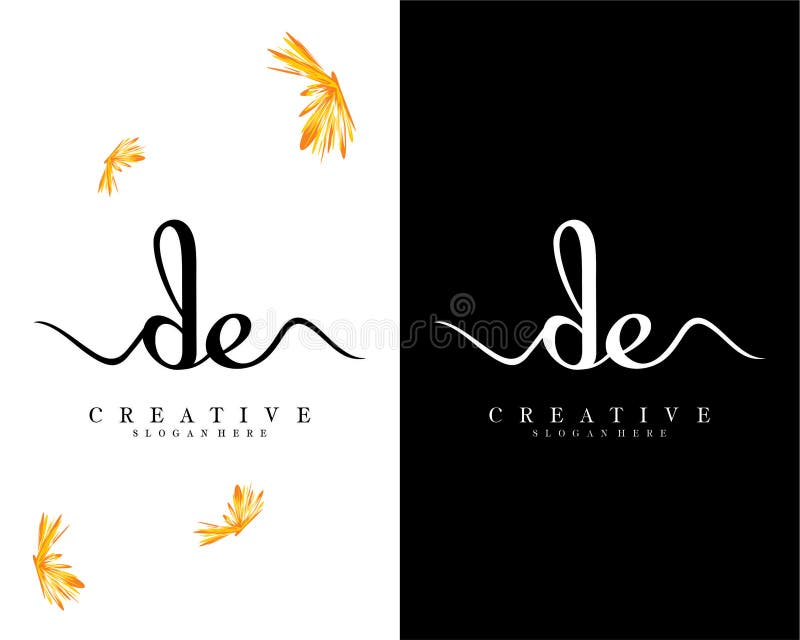 Creative Handwriting Letter De, Ed Logo Design Vector Stock ...