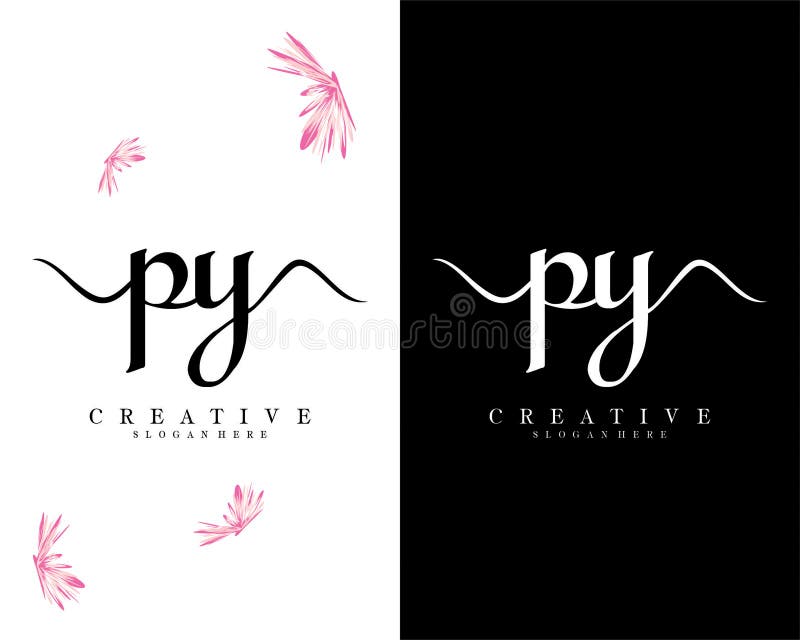 Creative Handwriting Script Letter Py, Yp Logo Design Vector Stock ...