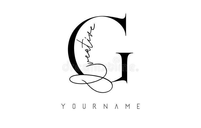 Creative Handwritten G Logo with Text Concept Design Stock Vector ...