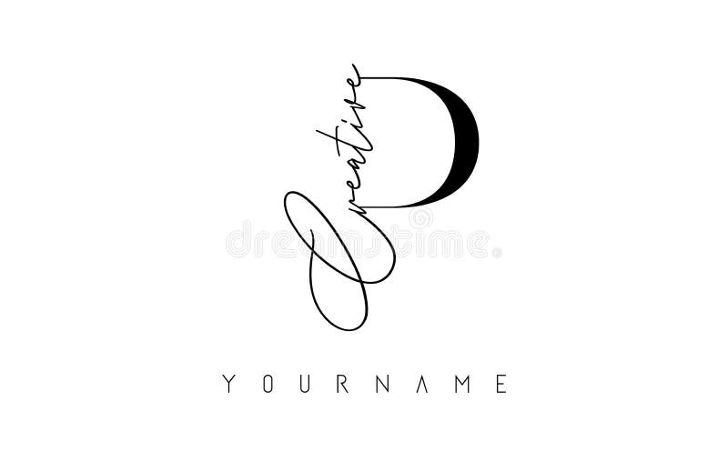 Creative Handwritten P Logo with Text Concept Design Stock Vector ...