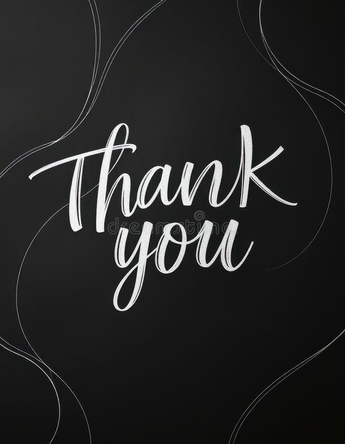 Creative Handwritten Thank You Message on a Dark Background with ...