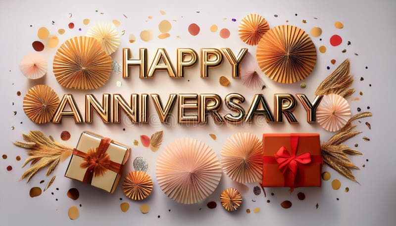 Creative Happy Anniversary Alphabet Design with Festive Letters Stock ...