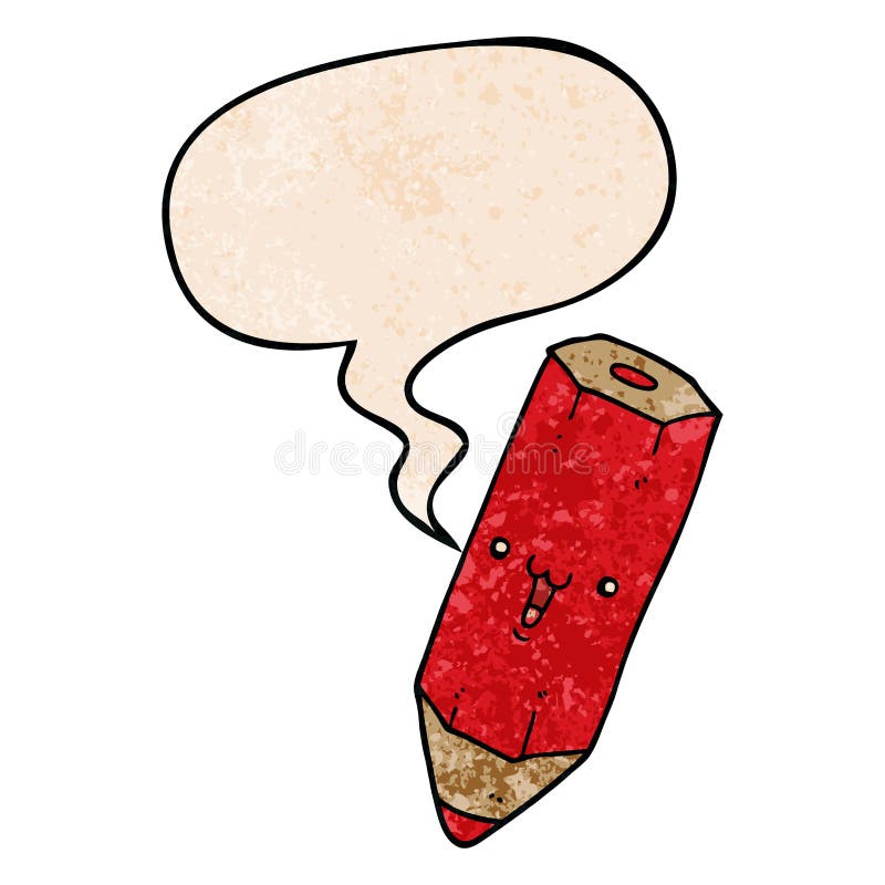 Talking Pencil Cartoon Character Stock Vector - Illustration of funny ...