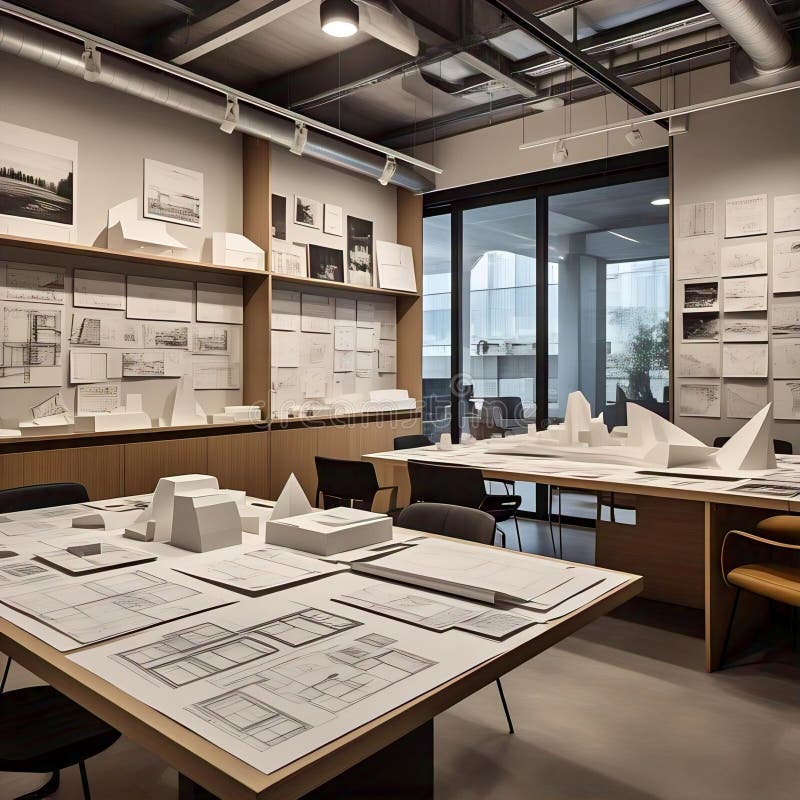 Creative Haven: Inside an Architect S Studio Stock Illustration ...