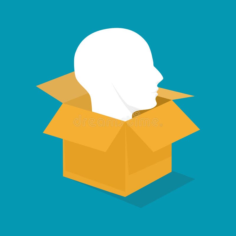 Creative Head. Think Outside the Box Stock Vector - Illustration of ...