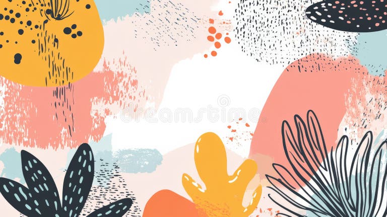 A Creative Header Design with Doodle Art Featuring Different Shapes and ...