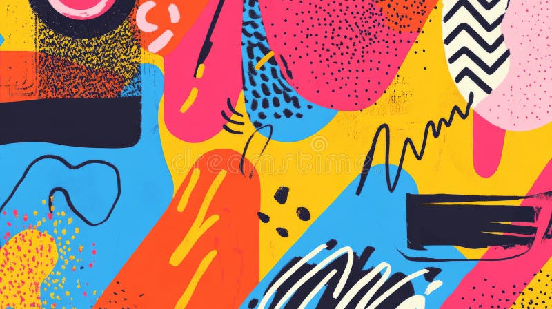 A Creative Header Design with Doodle Art Showcasing Different Shapes ...