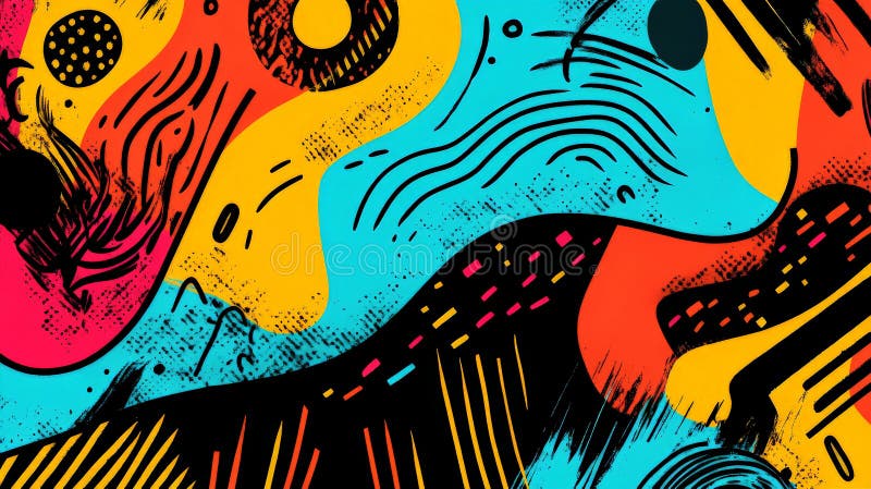 A Creative Header Design with Doodle Art Showcasing Different Shapes ...