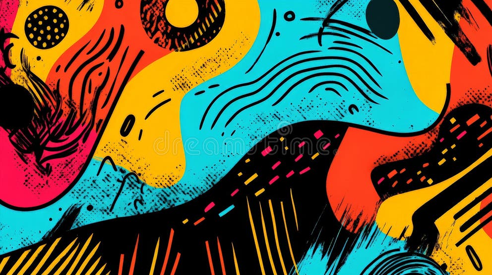A Creative Header Design with Doodle Art Showcasing Different Shapes ...