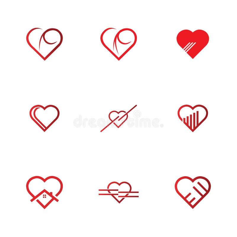 Creative Heart Logo and Symbol Design Vector Template Stock Vector ...
