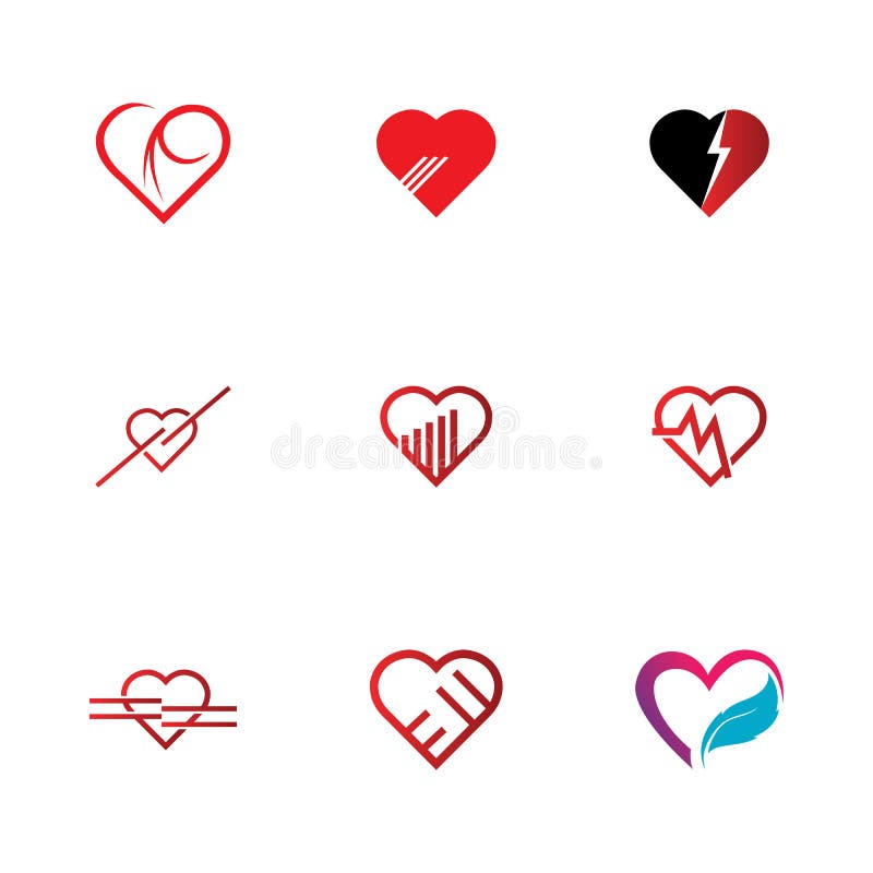 Creative Heart Logo and Symbol Design Vector Template Stock Vector ...