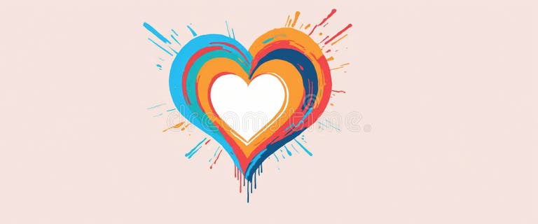 Creative Heart Shape on Abstract Colorful Background. Stock Image ...