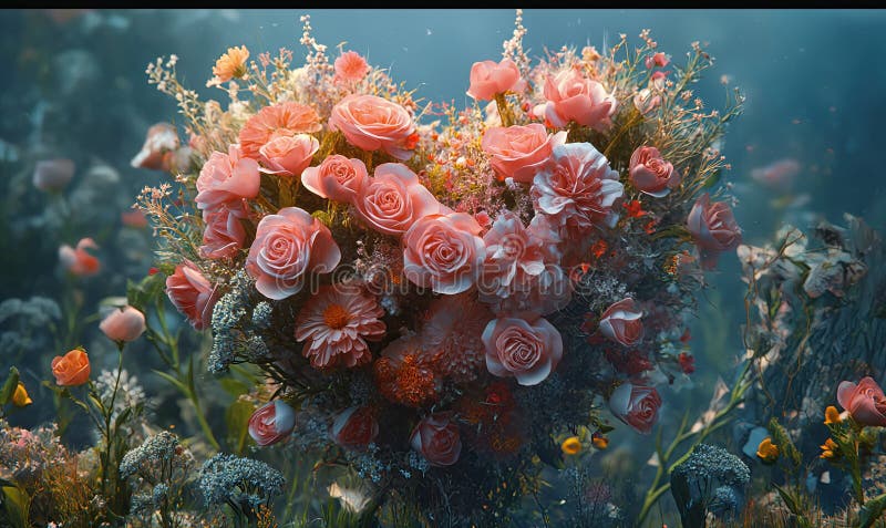 Creative Heart Shape on Abstract Colorful Background. Stock Image ...