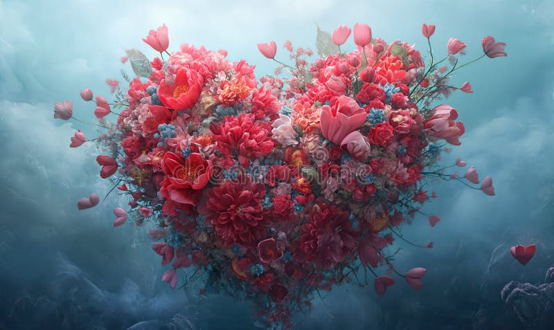 Creative Heart Shape on Abstract Colorful Background. Stock Photo ...