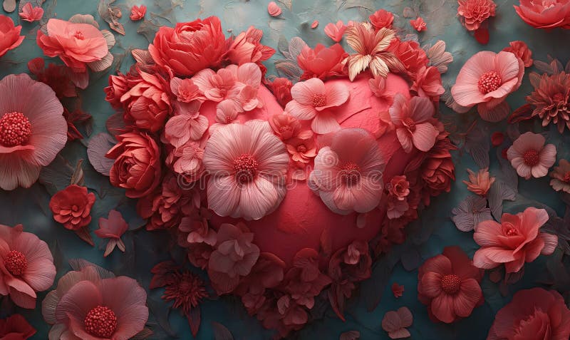 Creative Heart Shape on Abstract Colorful Background. Stock Image ...