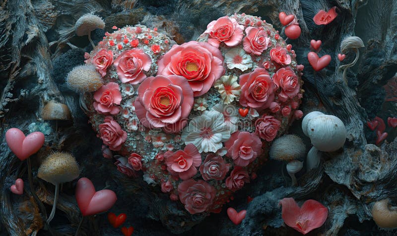 Creative Heart Shape on Abstract Colorful Background. Stock Photo ...