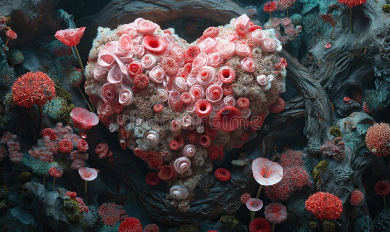 Creative Heart Shape on Abstract Colorful Background. Stock Image ...