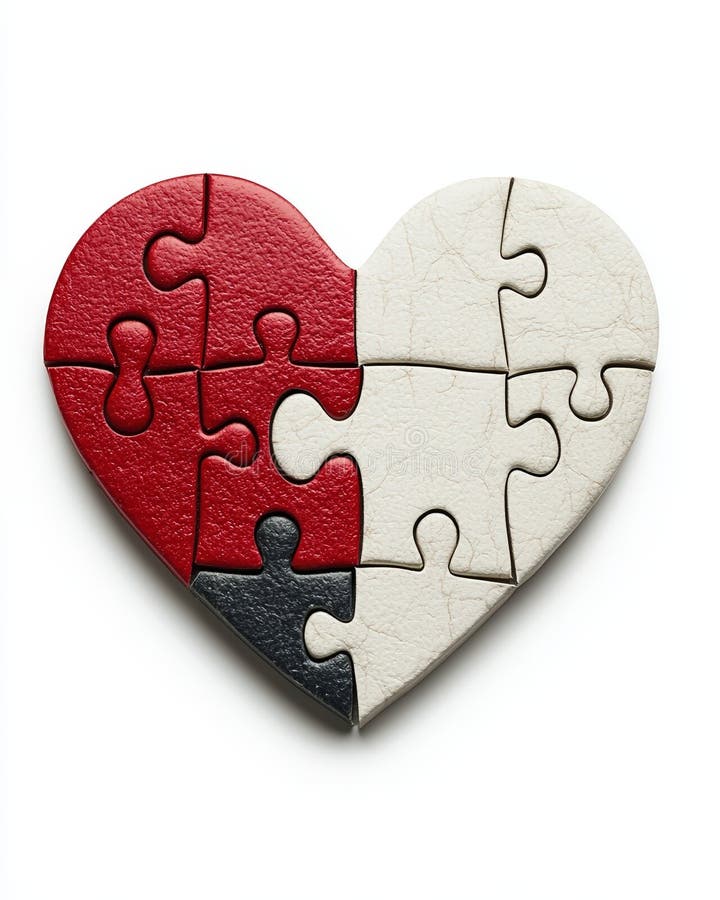 A Creative Heart Shape Made of Colorful Puzzle Pieces Representing Love ...