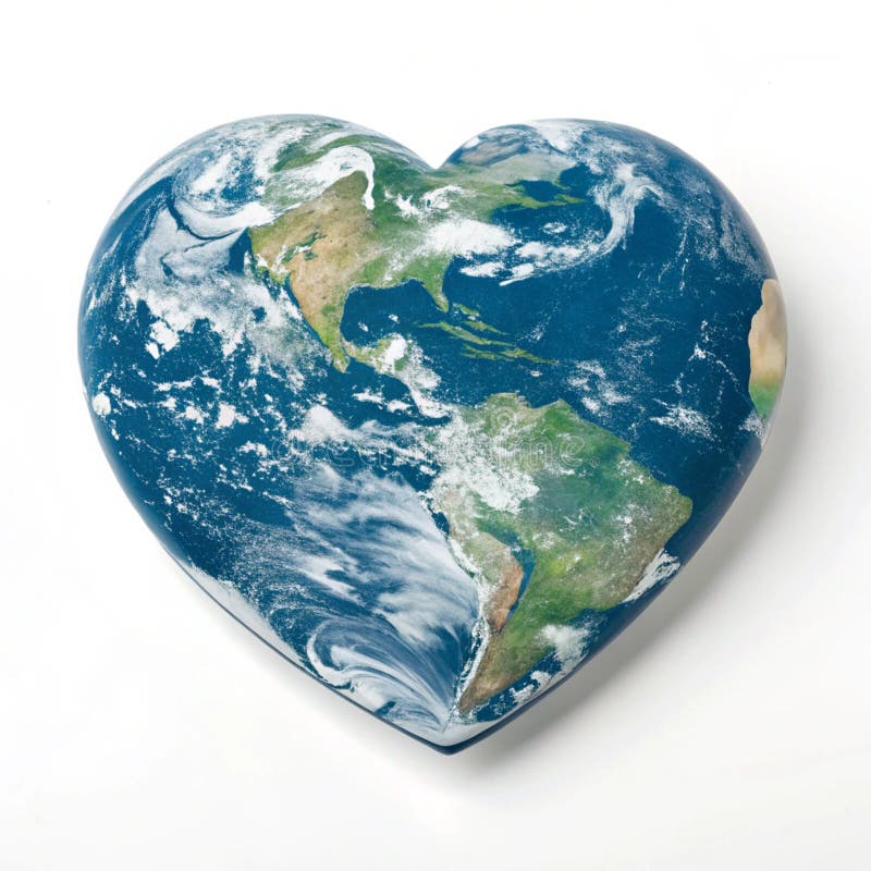 Heart Shaped Earth stock illustration. Illustration of greenfuture ...