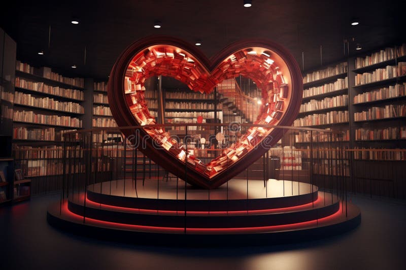 Creative HeartShaped Book Displays in Libraries Stock Illustration ...