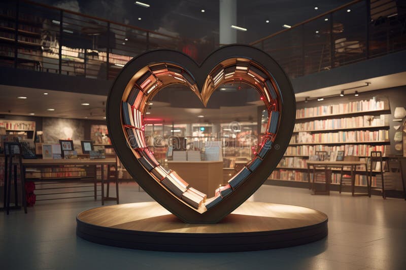 Creative HeartShaped Book Displays in Libraries Stock Illustration ...