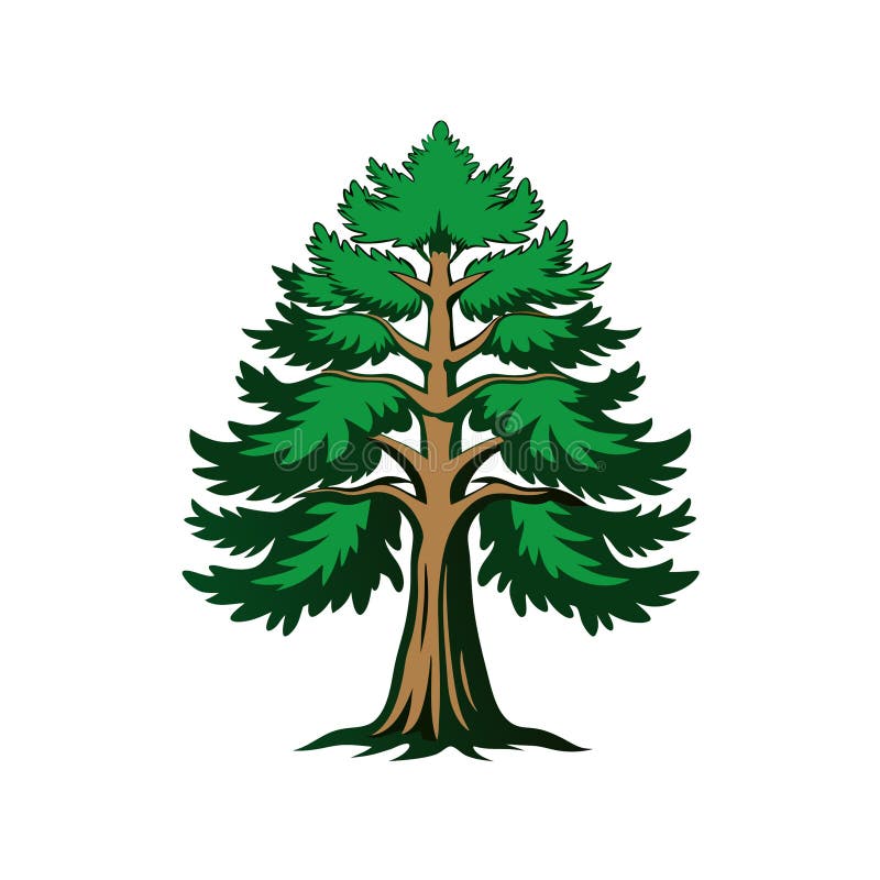 Creative Hemlock Tree Bold Design Stock Illustration - Illustration of ...